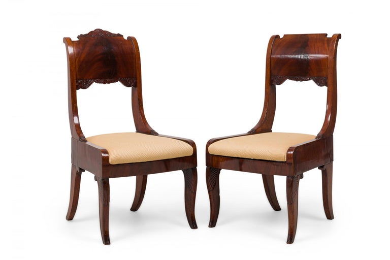 Set of 6 Russian Neo-Classic Mahogany Upholstered Dining Chairs For ...