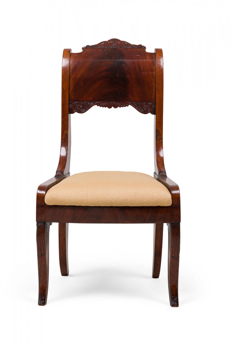 Set of 6 Russian Neo-Classic Mahogany Upholstered Dining Chairs For ...