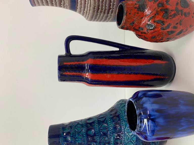 Set of 6 Scheurich West Germany Ceramic Vases, 1960s For Sale at 1stDibs