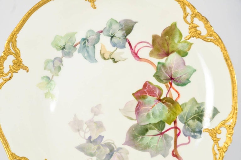 Set of Six Signed KPM Dessert Plates with Named Plant Species at ...