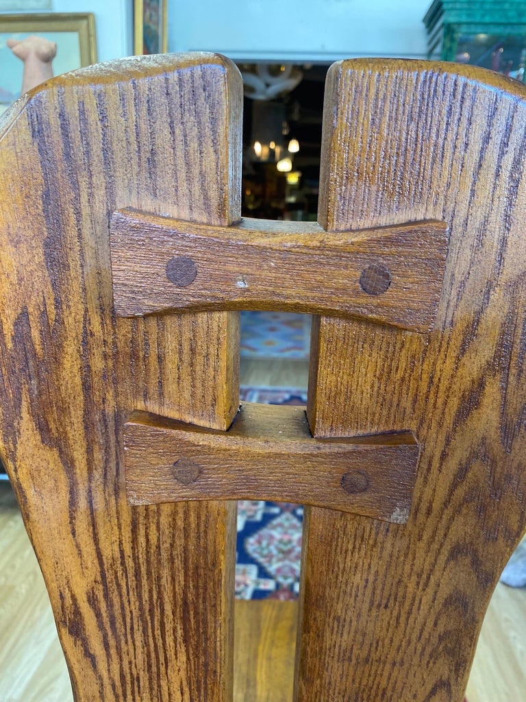 Set of 6 Solid Oak Brutalist Dining Chairs by De Puydt, circa 1960s ...