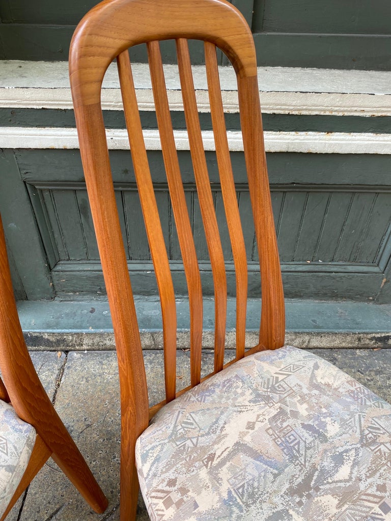 Set of 6 Solid Teak High Back Dining Chairs by Benny Linden at 1stDibs