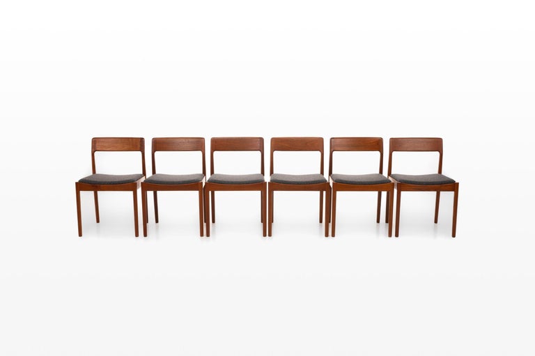 Set of 6 Teak Dining Chairs by Johannes Norgaard, Denmark 1960s at 1stDibs