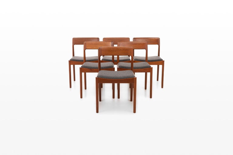 Set of 6 Teak Dining Chairs by Johannes Norgaard, Denmark 1960s at 1stDibs