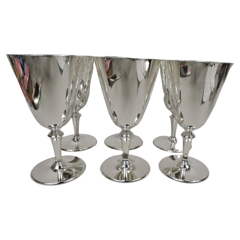 Set of 6 Tiffany and Co. American Modern Sterling Silver Goblets For ...