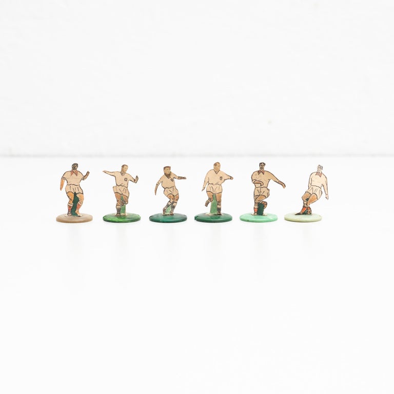 Set of 6 Traditional Antique Button Soccer Game Figures, circa 1950 For ...