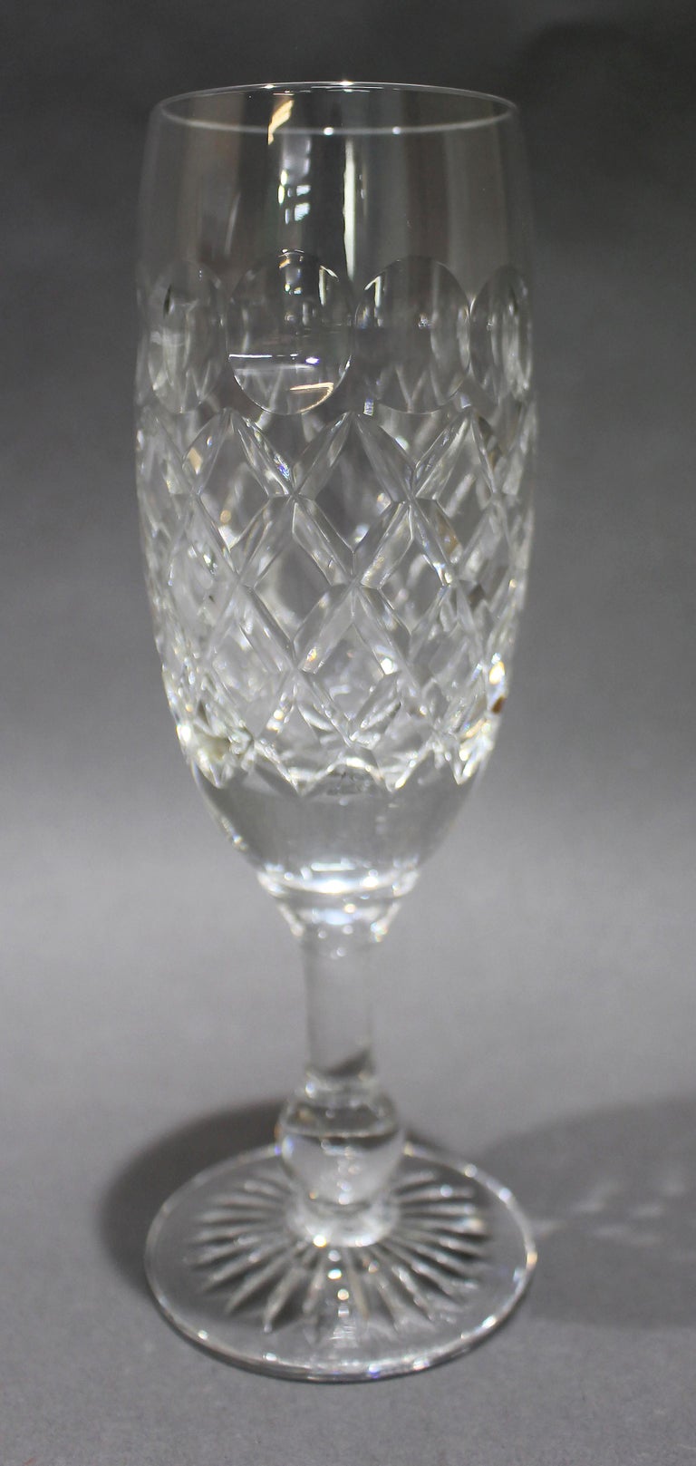 Set of 6 Tudor Crystal Burleigh Cut Flutes For Sale at 1stDibs