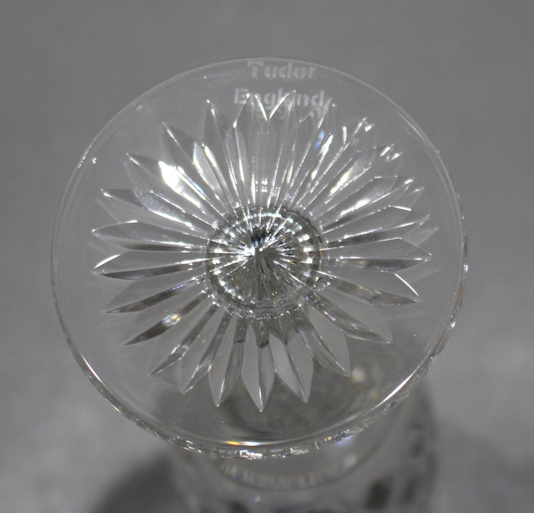 Set of 6 Tudor Crystal Burleigh Cut Flutes For Sale at 1stDibs