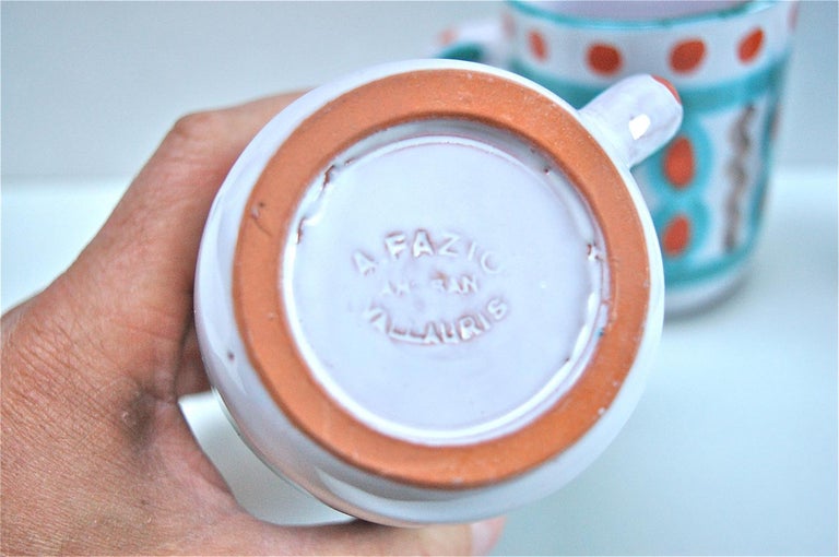Set of 6 Vallauris Handmade Mugs by Antoine Fazio, 1950s France For ...