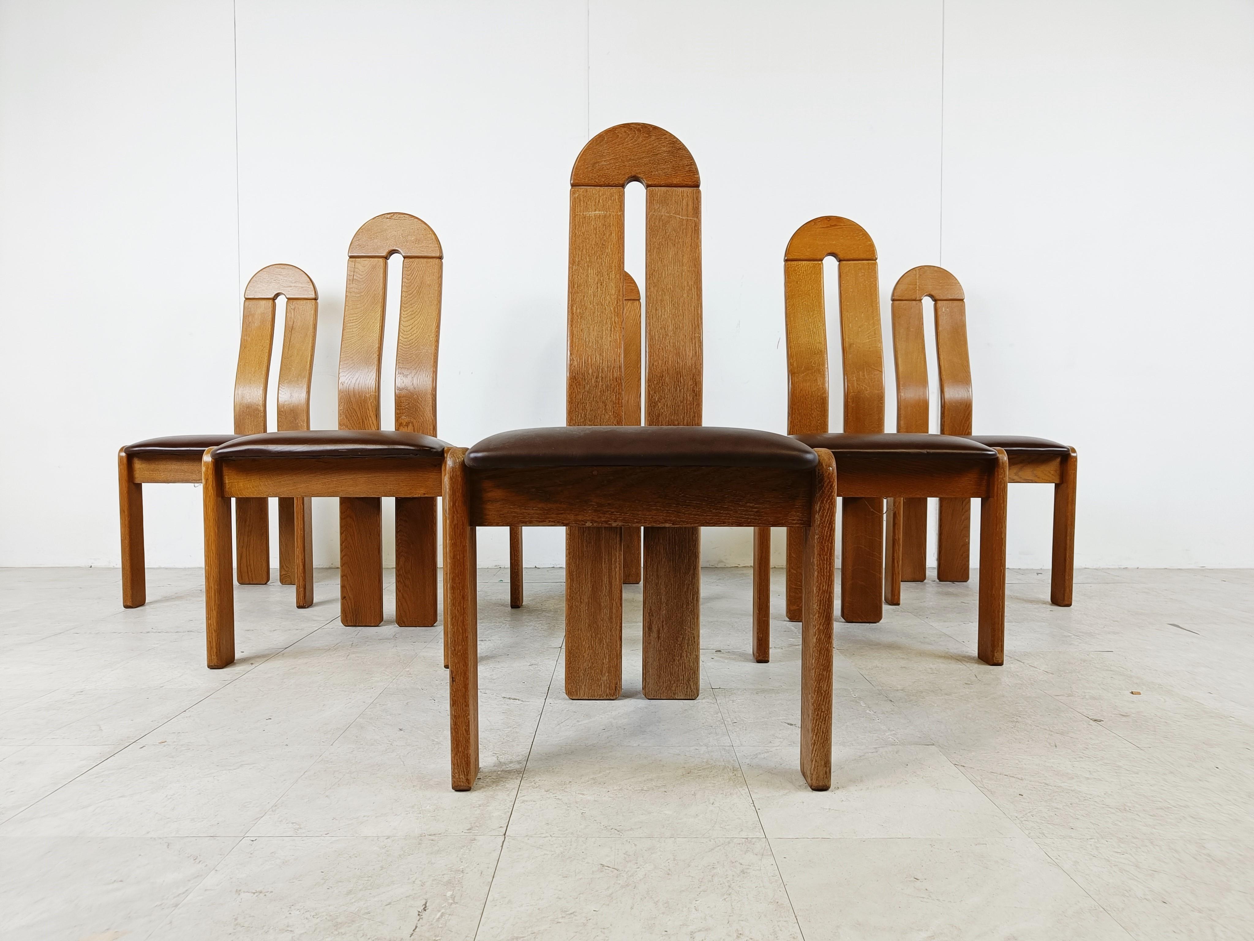 Set of 6 Vintage Brutalist Dining Chairs, 1960s at 1stDibs