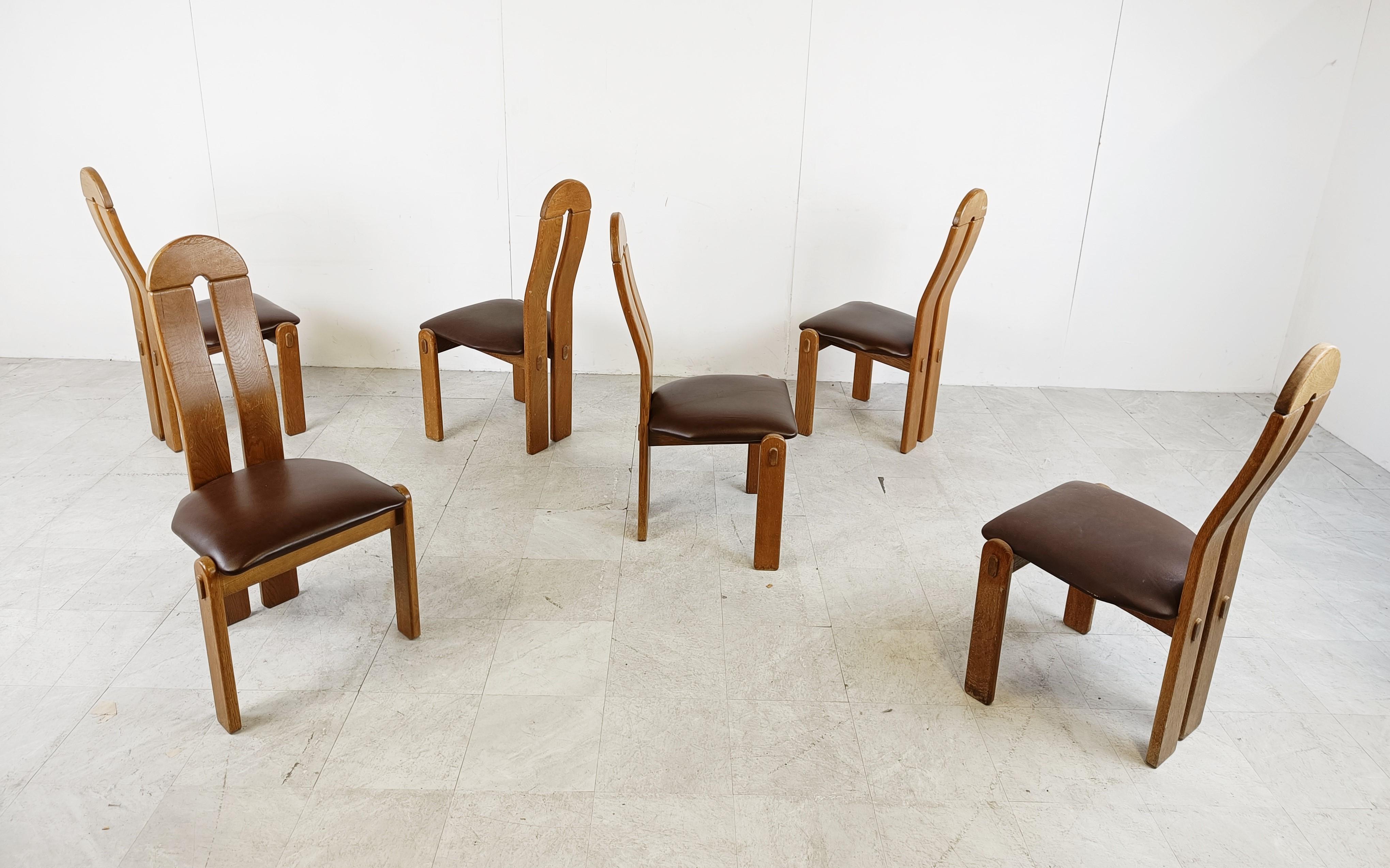 Set of 6 Vintage Brutalist Dining Chairs, 1960s at 1stDibs
