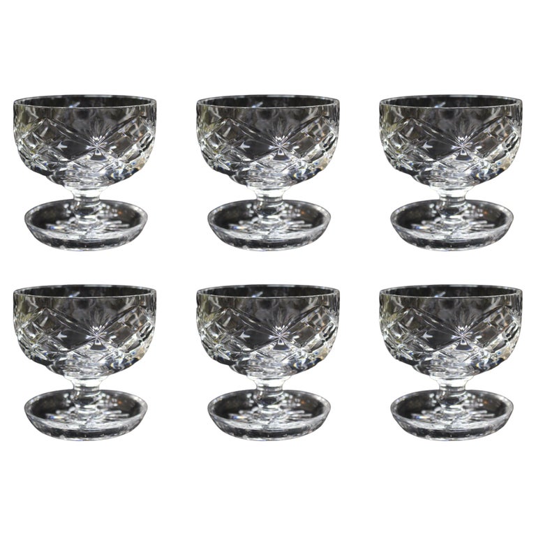 Set of 6 Vintage Cut Glass Crystal Sundae Dishes For Sale at 1stDibs ...