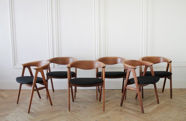 Set of 6 Vintage Mid-Century Modern Style Dining Chairs, circa 1960 at ...