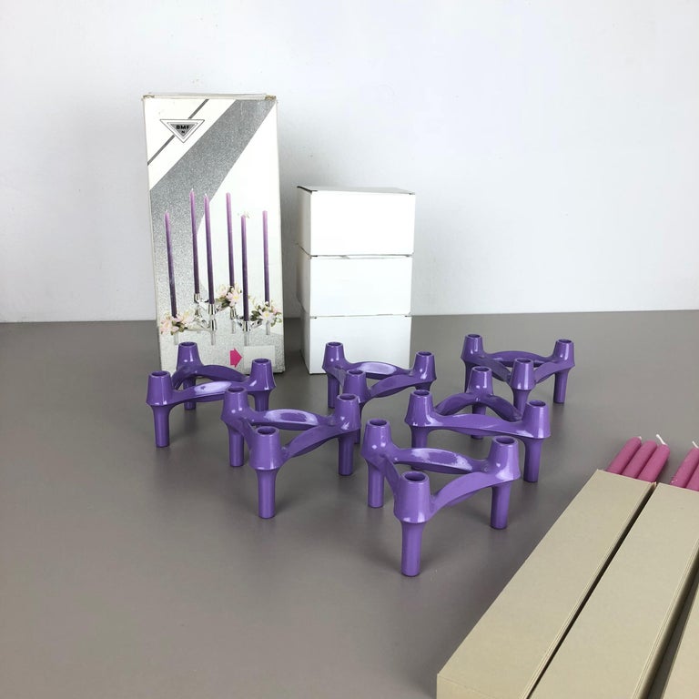 Set of 6 Vintage purple BMF Nagel Candleholder Designed by Caesar ...