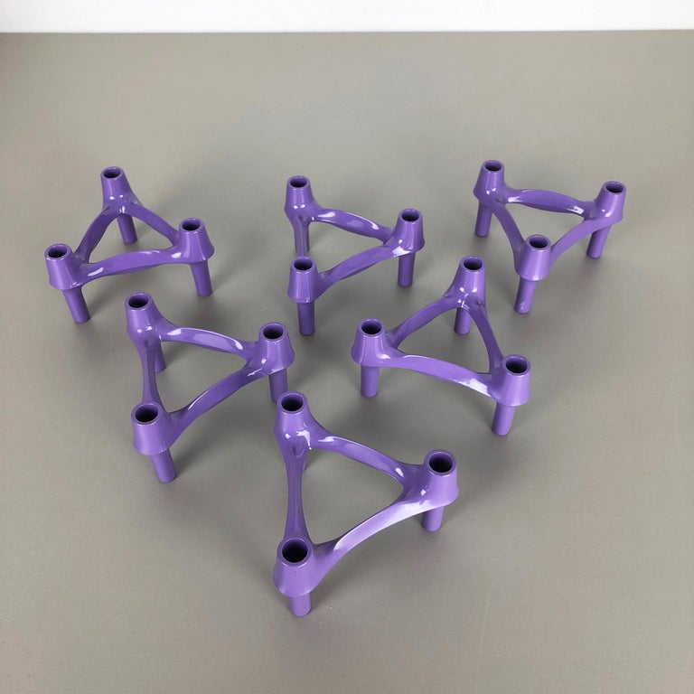 Set of 6 Vintage purple BMF Nagel Candleholder Designed by Caesar ...