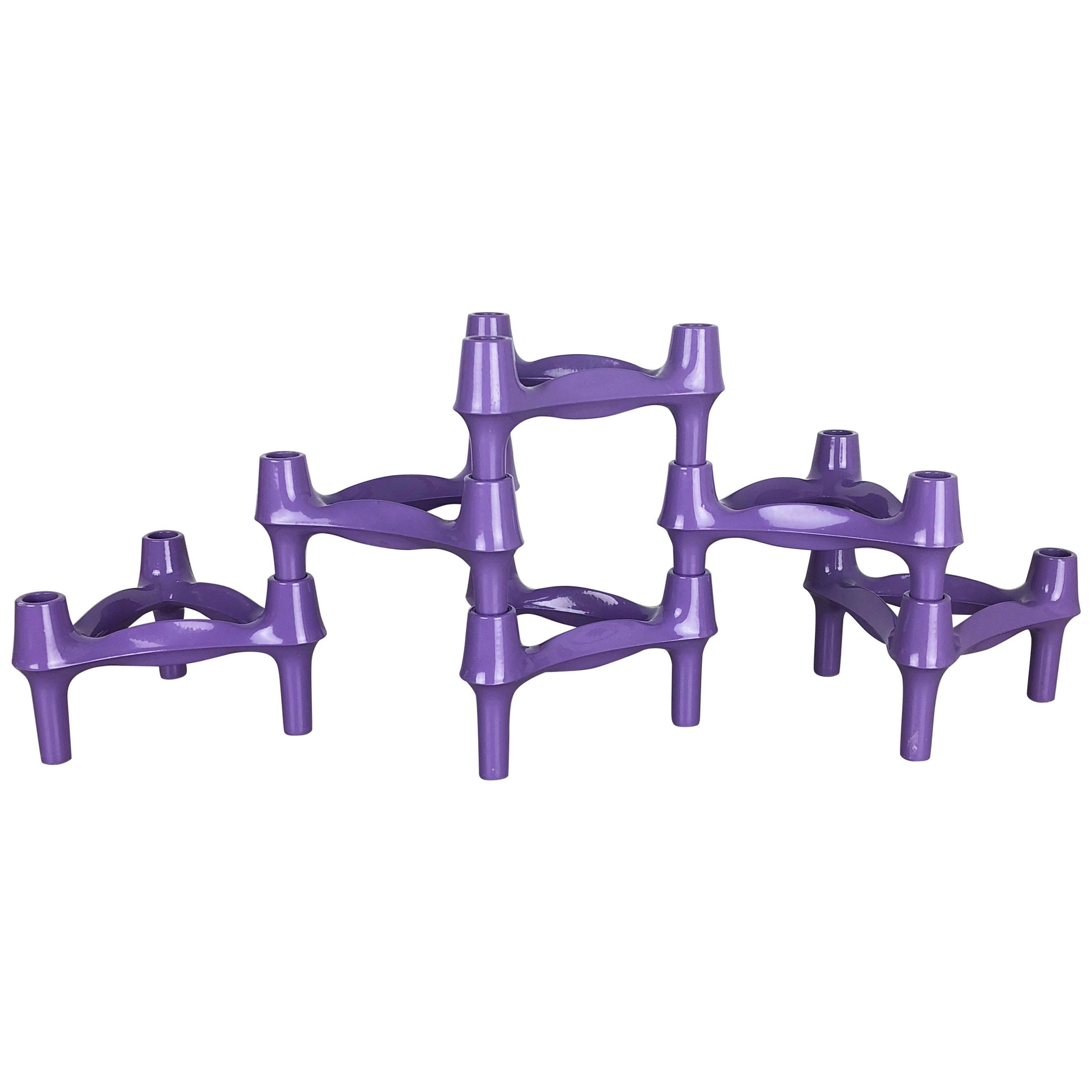 Set of 6 Vintage purple BMF Nagel Candleholder Designed by Caesar ...