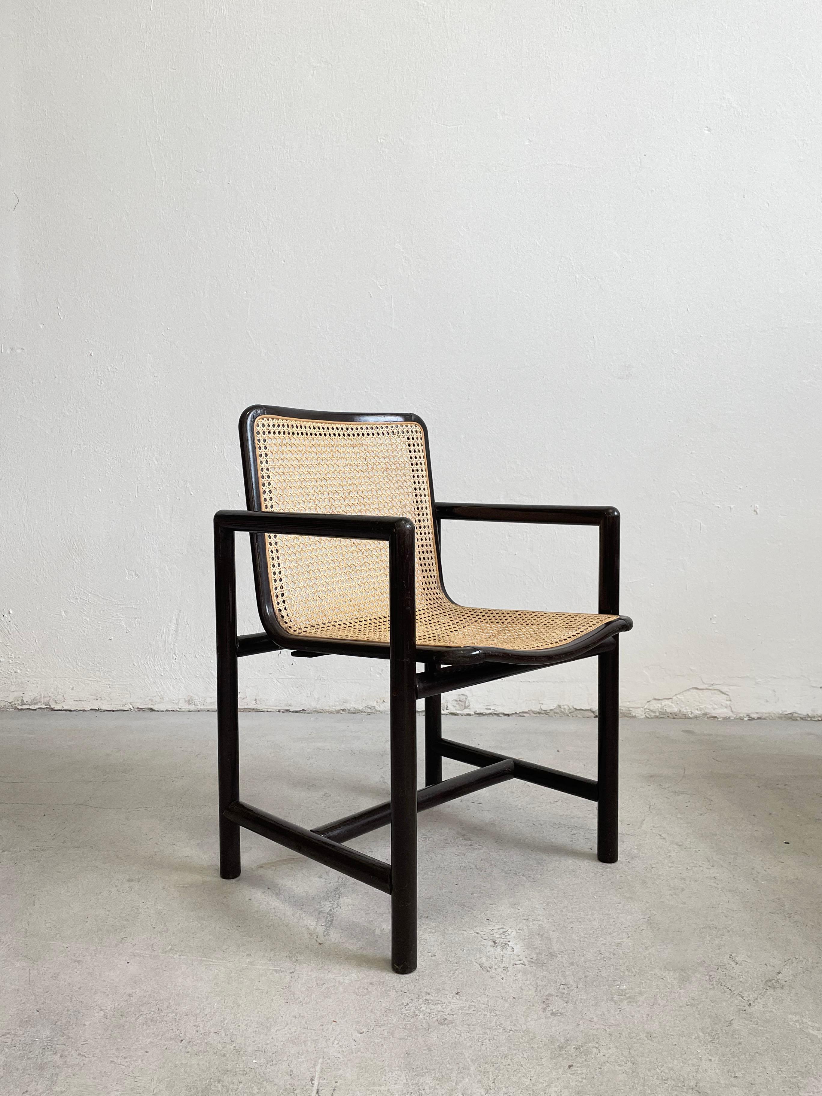 Set of 6 Vintage Wooden Chairs, Cane seat, Branko Ursic for Stol Kamnik ...