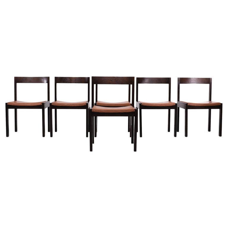 Set of 6 Wenge Dining Chairs Design Gerard Geytenbeeg, 1960s, Dutch For ...
