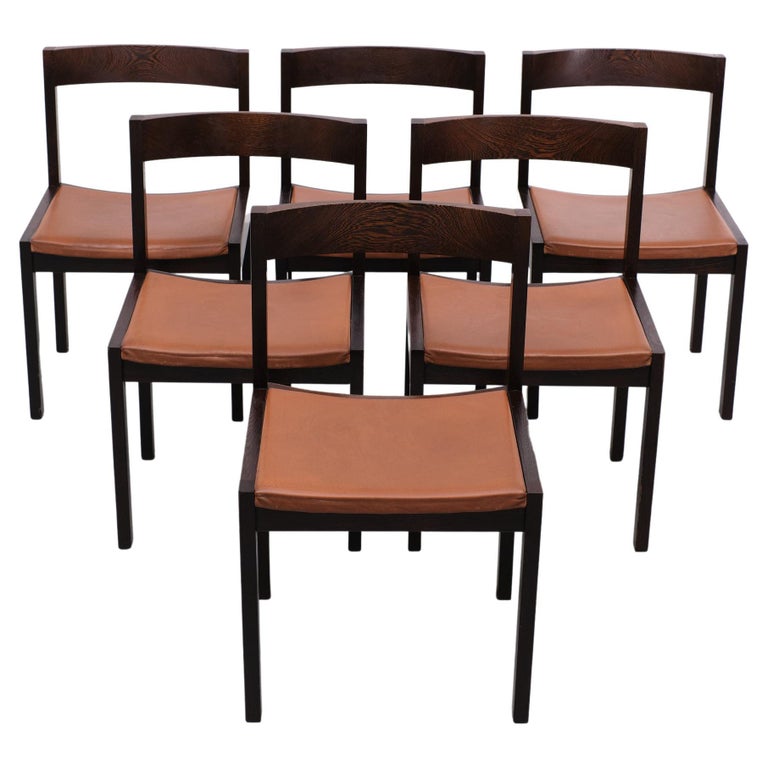 Set of 6 Wenge Dining Chairs Design Gerard Geytenbeeg, 1960s, Dutch For ...