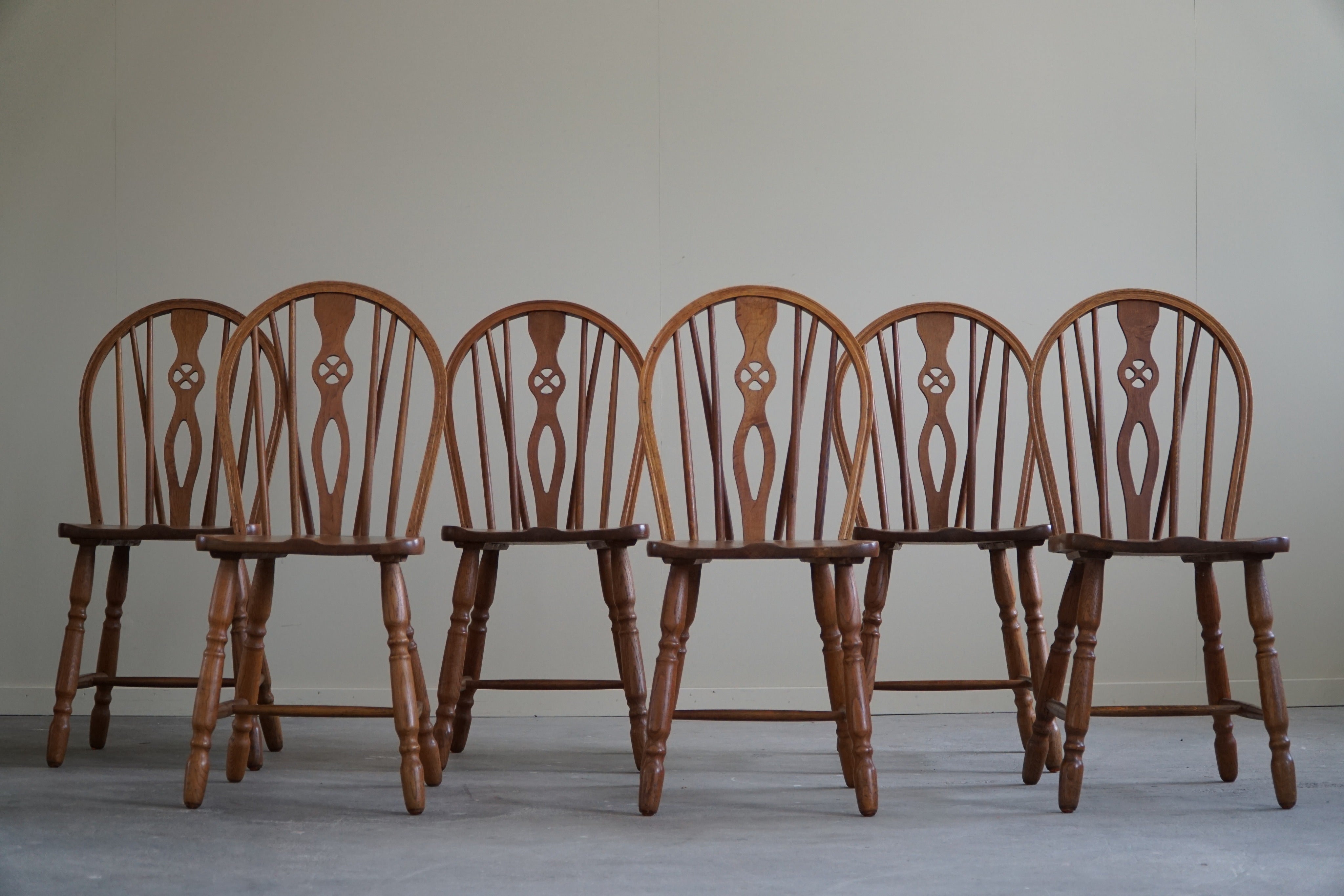 Set of 6 Windsor Dining Room Chairs in Oak, English Edwardian, 19th ...