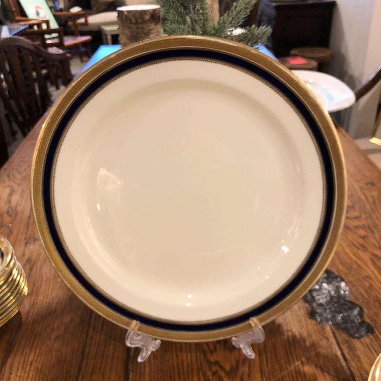 Set of 50 Piece Cauldon, England Gold Rimmed Bone China Set For Sale at ...