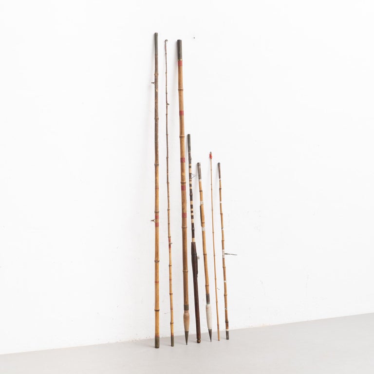 Set of 7 Antique Fishing Rods and Parts, circa 1900 For Sale at 1stDibs