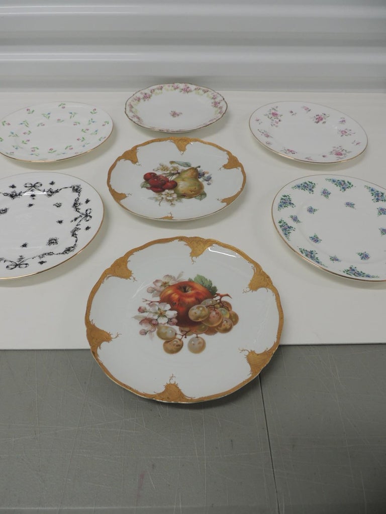 Set of '7' Collection of Porcelain Dessert Plates For Sale at 1stDibs