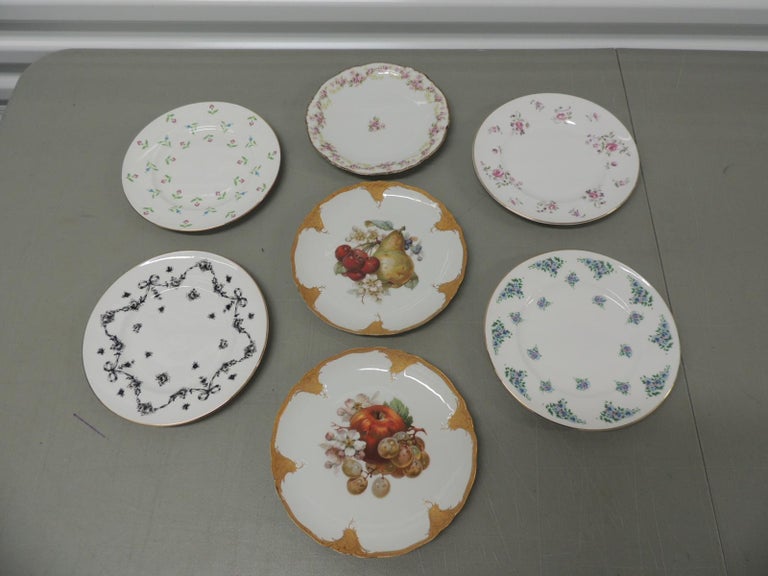 Set of '7' Collection of Porcelain Dessert Plates For Sale at 1stDibs