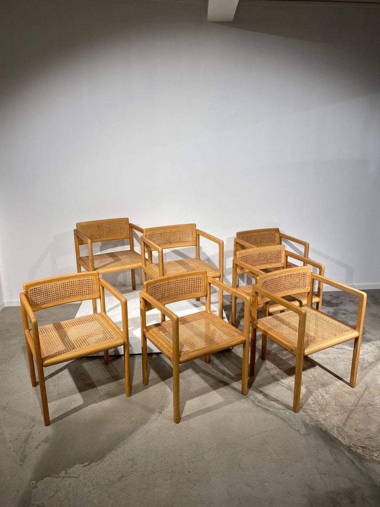 Set of 7 Light Wood Chairs at 1stDibs