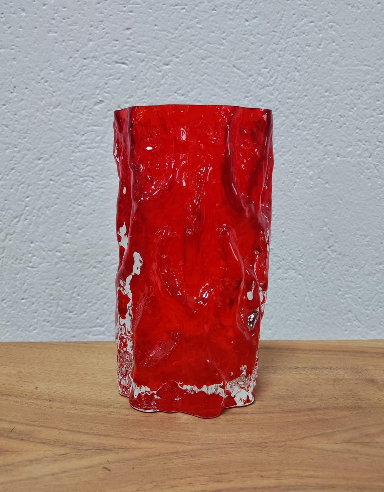 Set of 7 Mid-Century Modern Ingrid Glass Tree Bark Vases, West Germany ...
