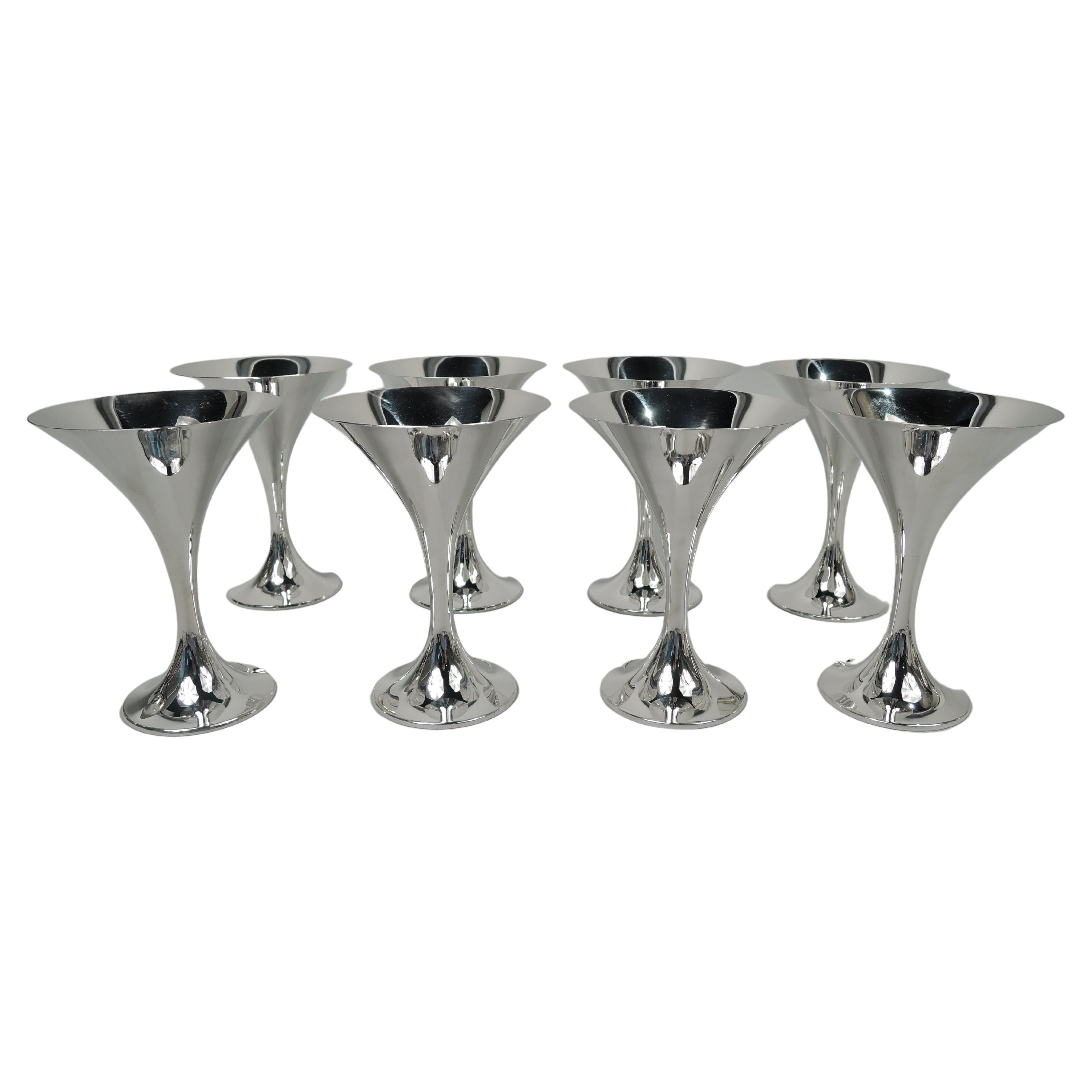 Set of 8 American Midcentury Modern Sterling Silver Cocktail Cups For ...