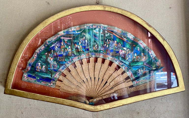 Set of 8 Antique 19th Century Japanese Hand Painted Fans at 1stDibs