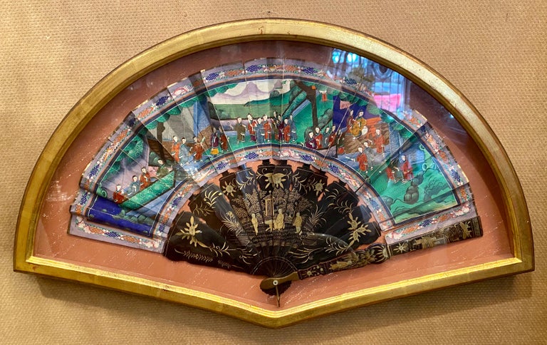 Set of 8 Antique 19th Century Japanese Hand Painted Fans at 1stDibs