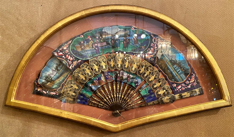 Set of 8 Antique 19th Century Japanese Hand Painted Fans at 1stDibs