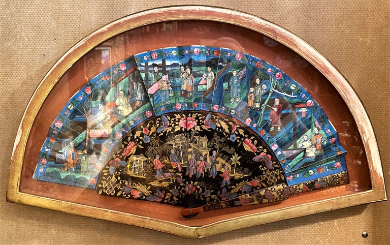 Set of 8 Antique 19th Century Japanese Hand Painted Fans at 1stDibs