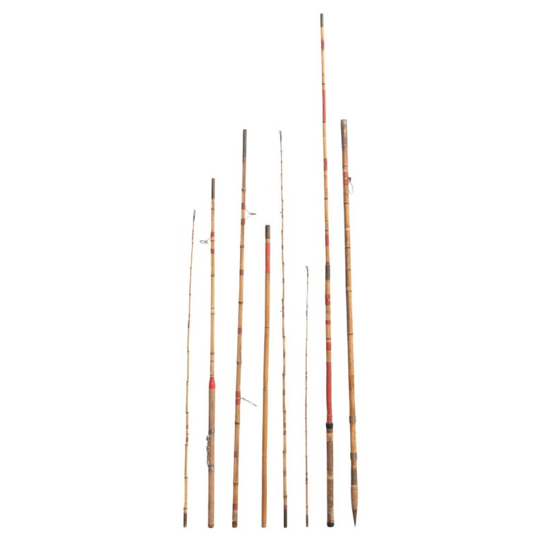 Set of 8 Antique Fishing Rods and Parts, circa 1900 For Sale at 1stDibs
