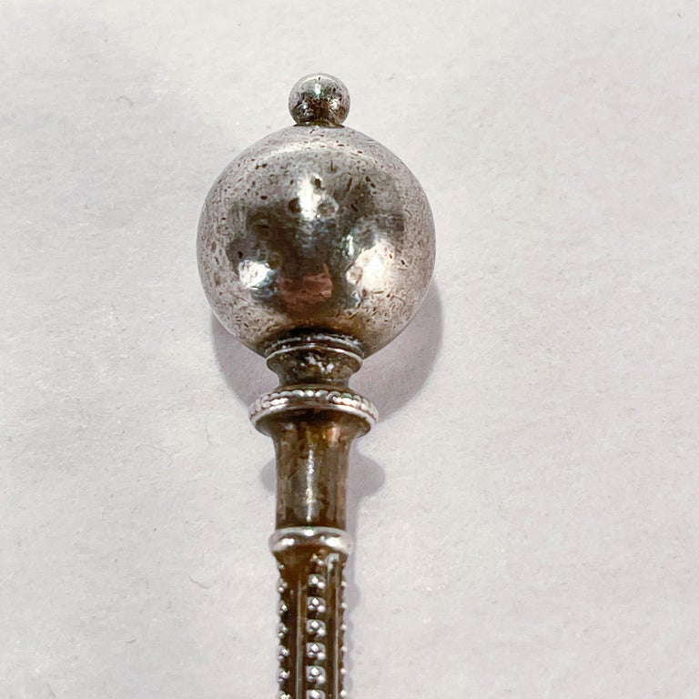 Set of 8 Antique George Sharp Coin Silver Ball End Nut Picks For Sale ...