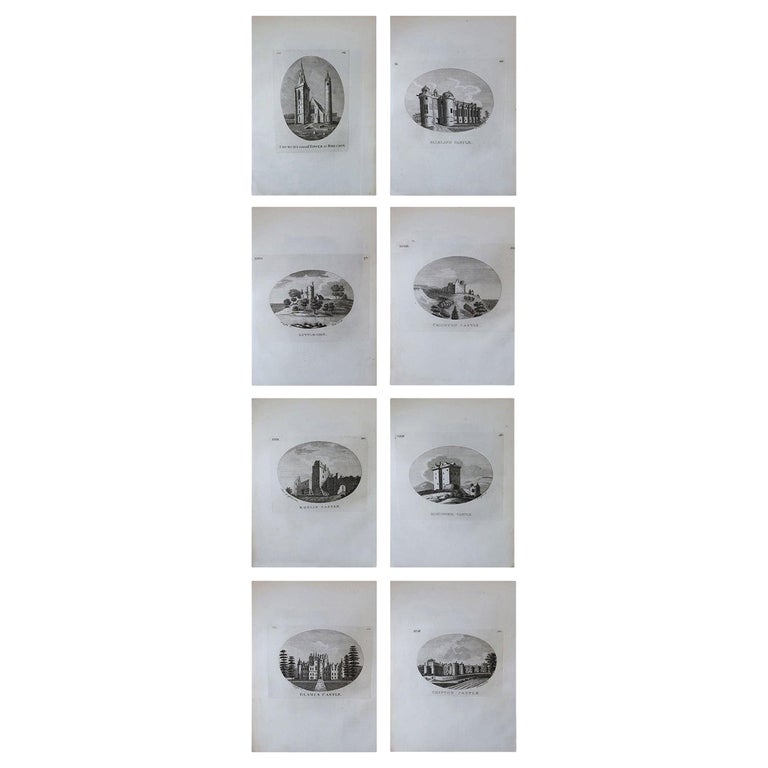 Set of 8 Antique Prints of Scottish Castles, circa 1770 For Sale at 1stDibs
