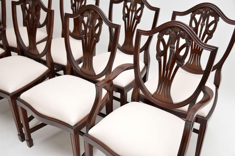 Set of 8 Antique Sheraton Style Dining Chairs For Sale at 1stDibs