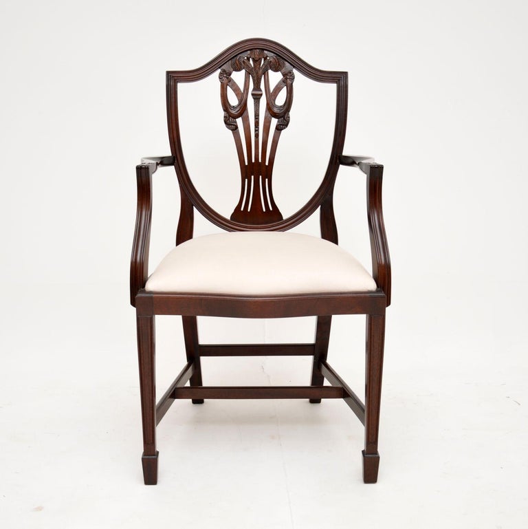 Set of 8 Antique Sheraton Style Dining Chairs For Sale at 1stDibs