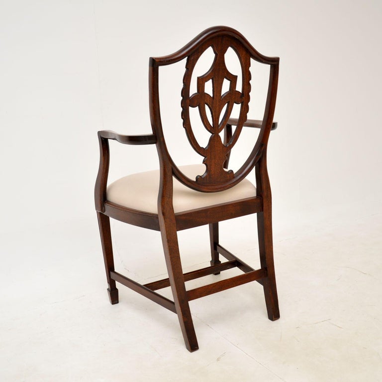 Set of 8 Antique Shield Back Dining Chairs For Sale at 1stDibs