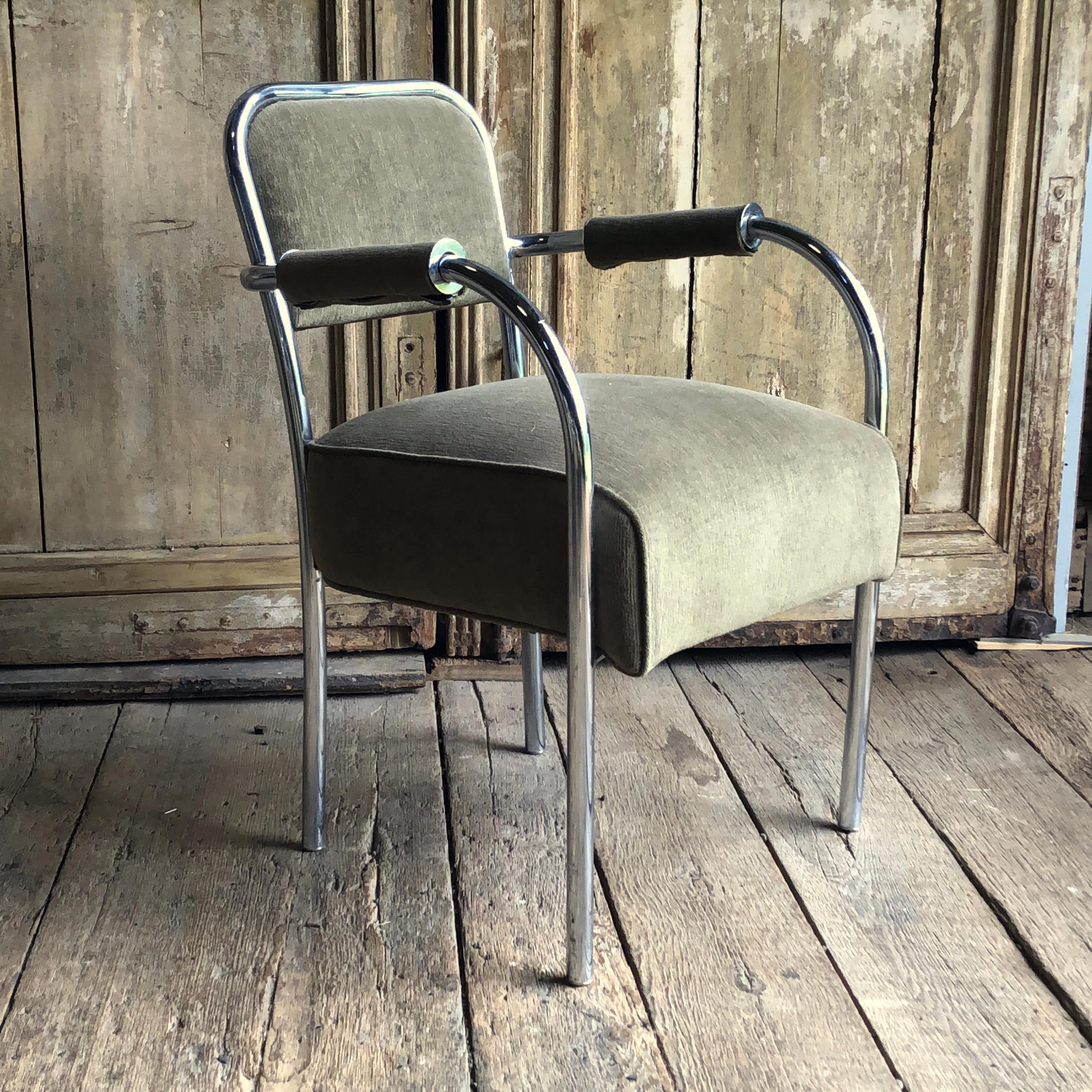 Set of 8 Art Deco Style Chrome Dining Chairs at 1stDibs