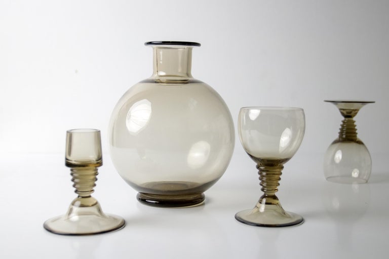 Set of 8 Art Deco "Traditie" W.J. Rozendaal 1932-'33 Decanter and 7 ...