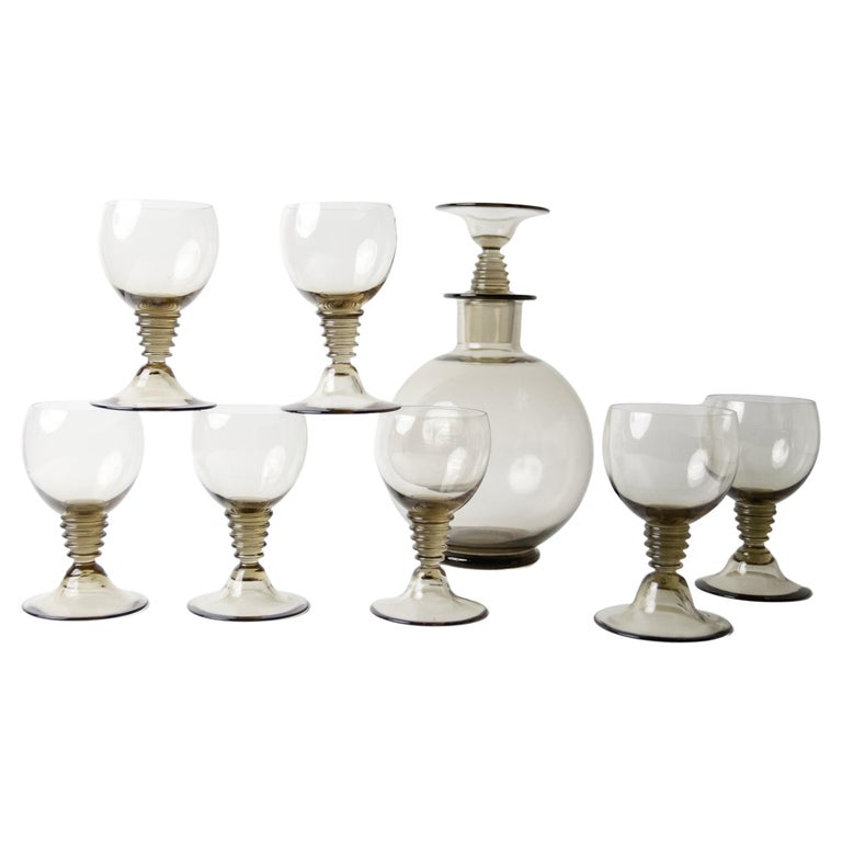 Set of 8 Art Deco "Traditie" W.J. Rozendaal 1932-'33 Decanter and 7 ...