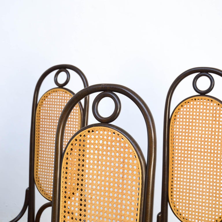 Set of 8 Bentwood Dining Chairs, Thonet Mod. 207R - Long John at 1stDibs
