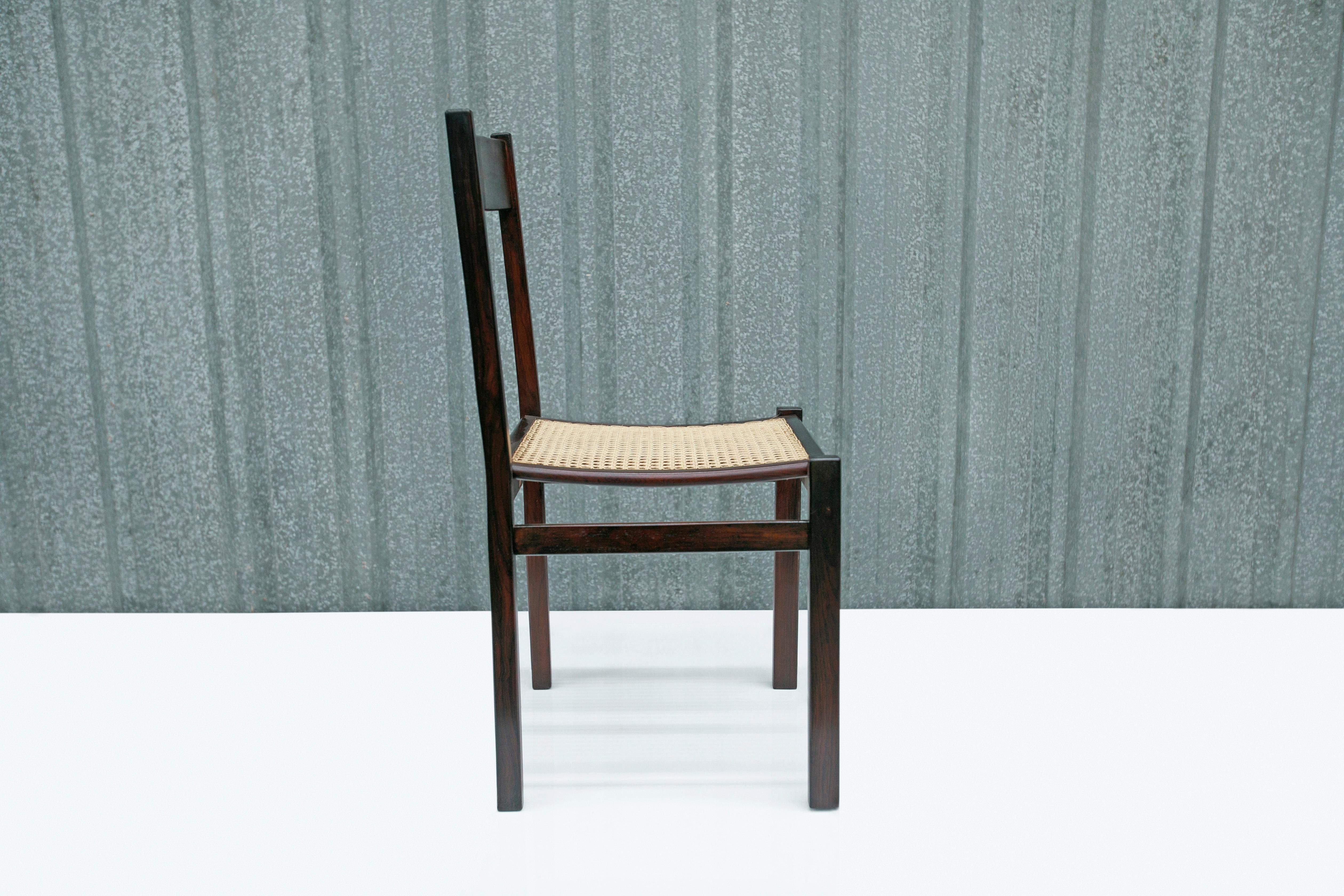 Set of 8 Brazilian Modern Chairs in Hardwood and Cane by Joaquim ...