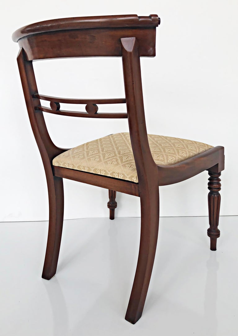 Set of 8 British Colonial Dining Chairs with Scrolled Arms and ...