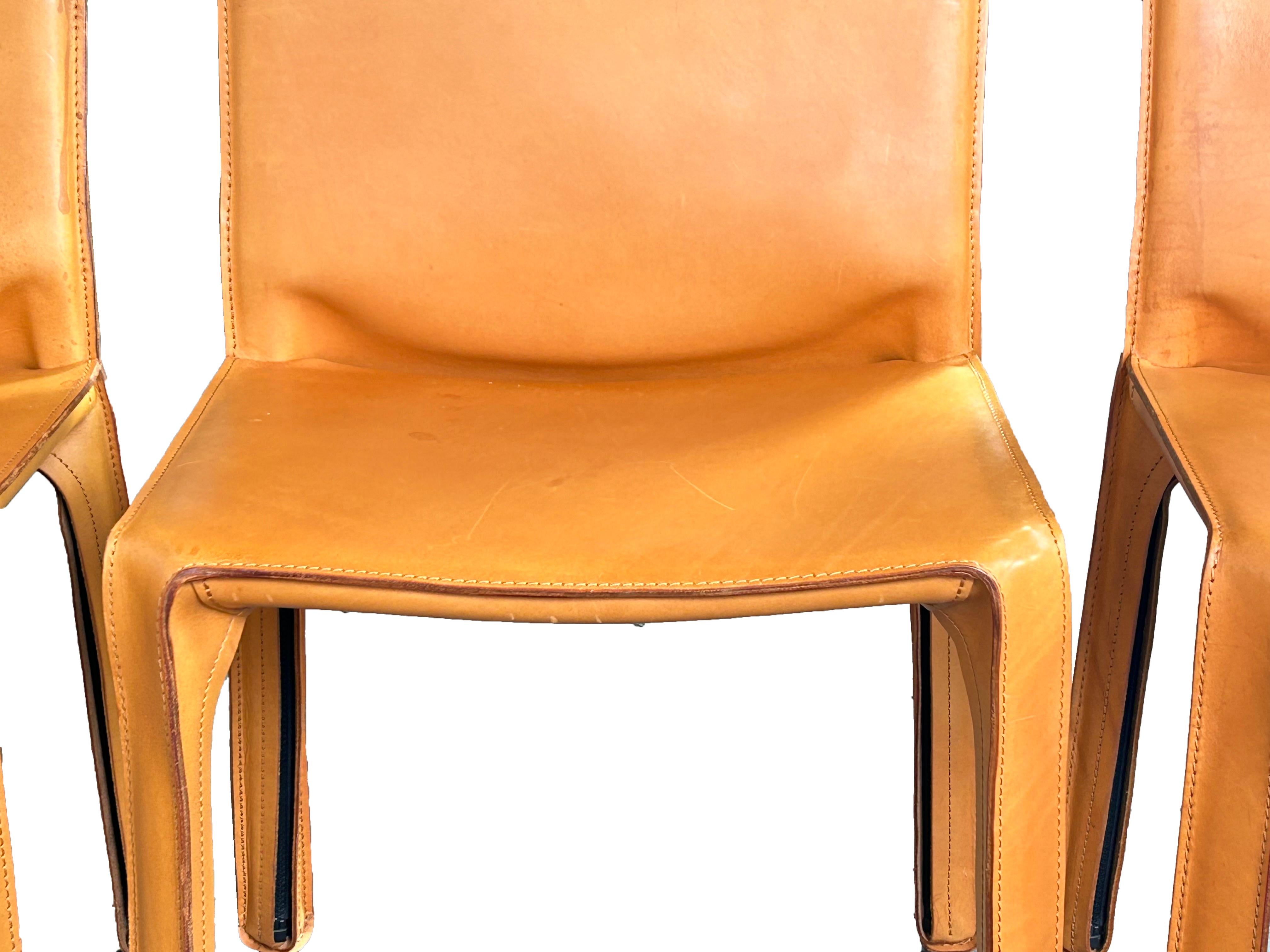 Set of 8 Cassina Cab Chairs Designed by Mario Bellini 1978 in Natural ...