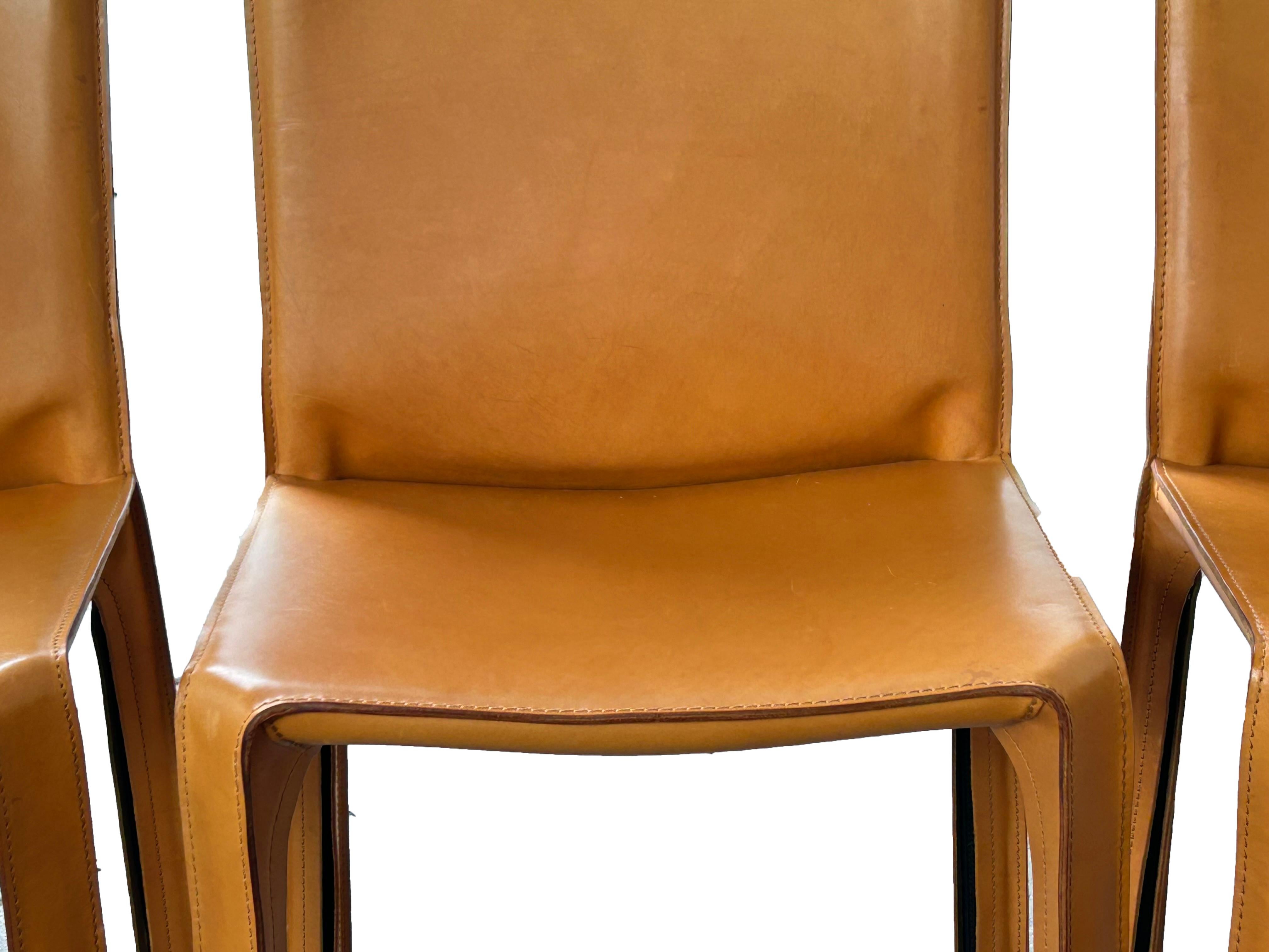 Set of 8 Cassina Cab Chairs Designed by Mario Bellini 1978 in Natural ...