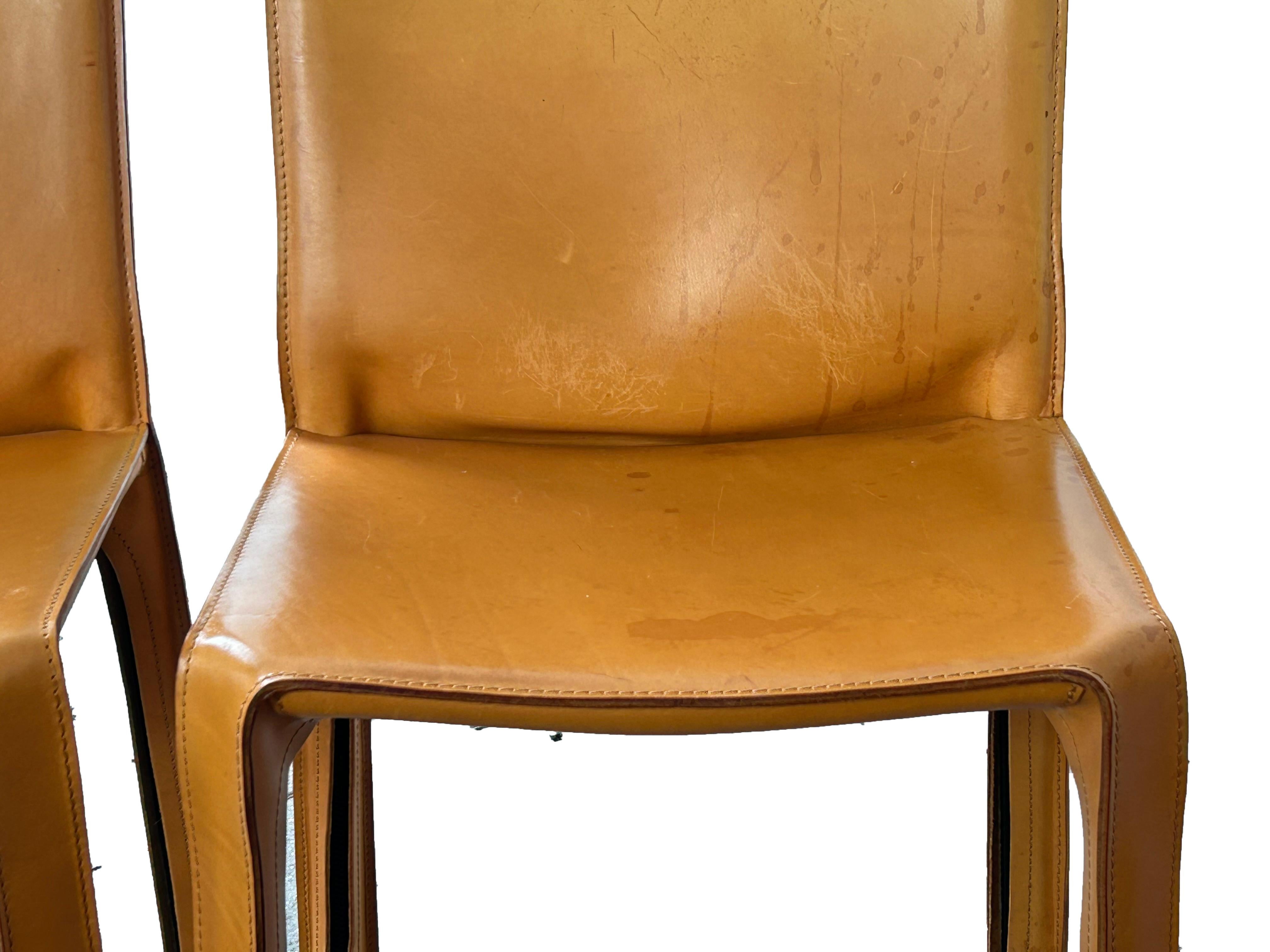 Set of 8 Cassina Cab Chairs Designed by Mario Bellini 1978 in Natural ...